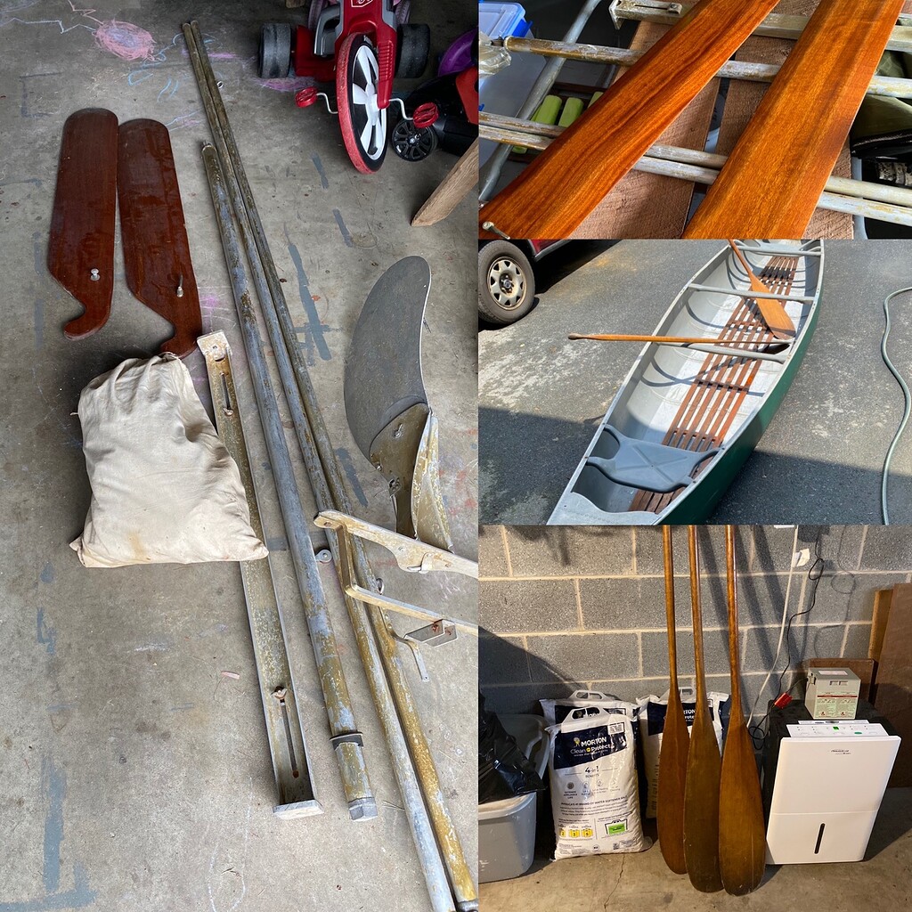 Mid 60's Era Grumman canoe with early old-town canoe 45sqft sail kit ...